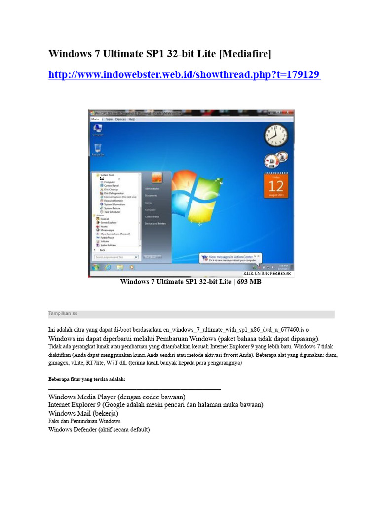 Windows 7 Ultimate SP1 Lite 32-bit | PDF