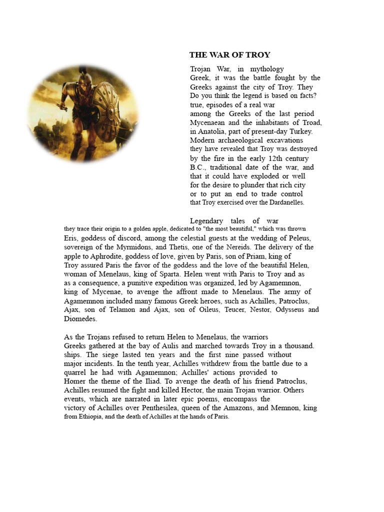 The Trojan War: Myths and Facts | PDF | Trojan War | Achilles