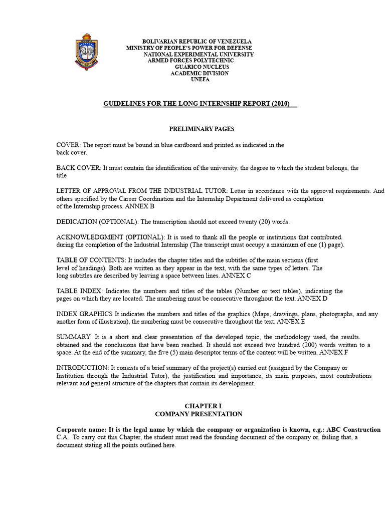 Structure of The Final Internship Report | PDF | Knowledge