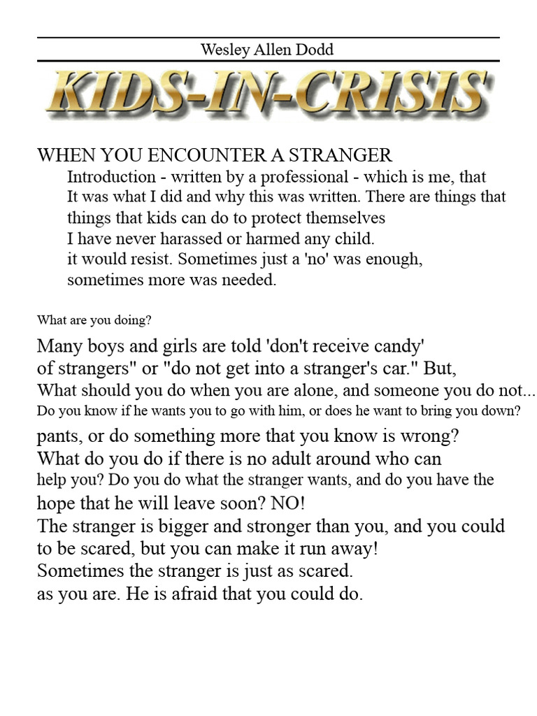 Child Safety Tips Against Strangers | PDF