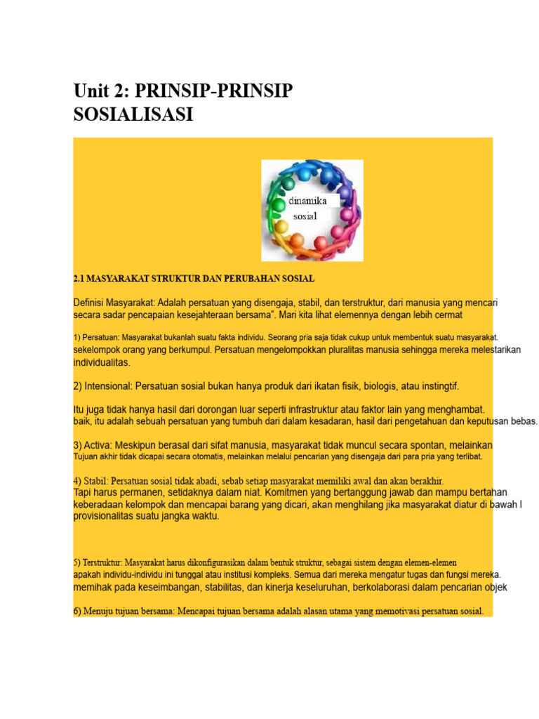 Unitas 2 Prinsip Sosialisasi | PDF