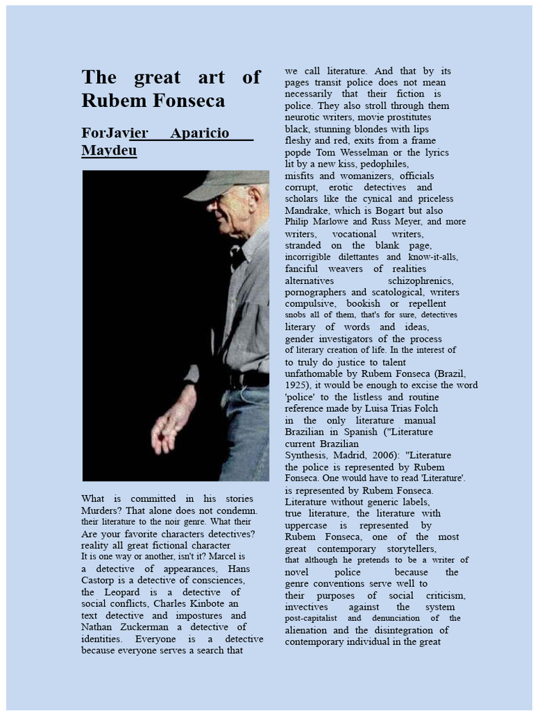The Literary Genius of Rubem Fonseca | PDF | Novels