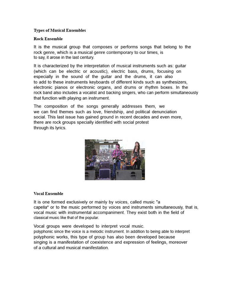Overview of Musical Ensemble Types | PDF | String Quartet | Musical ...