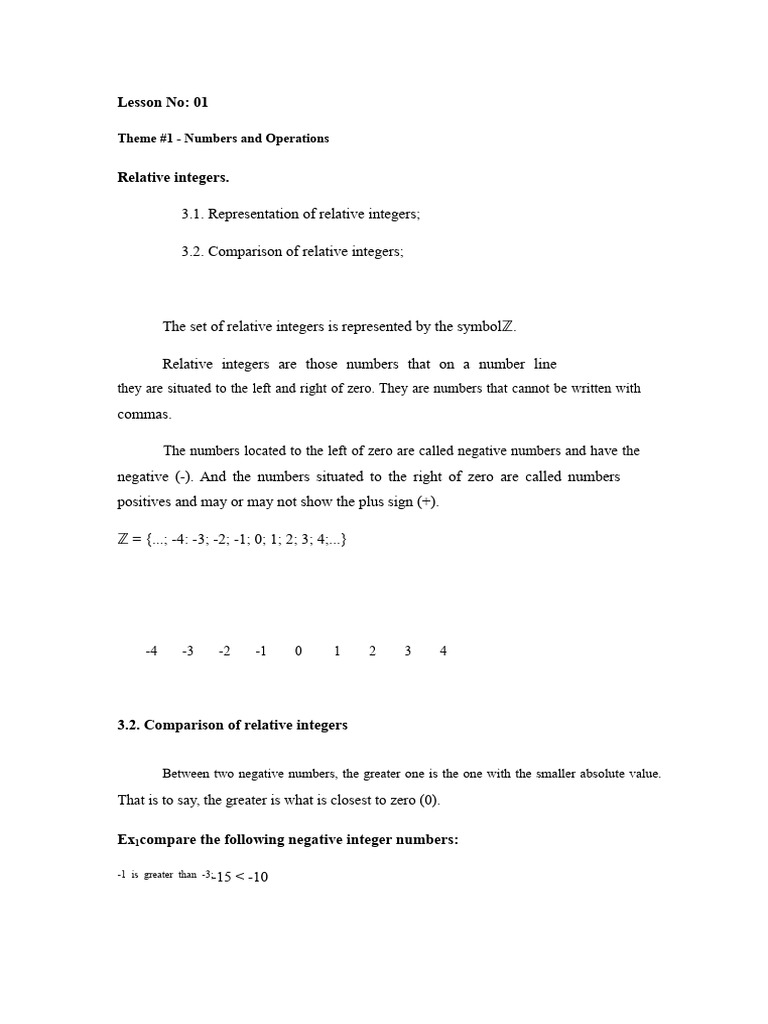 Lesson Plan - Math - Teacher Maniko 7th Grade | PDF | Numbers | Integer