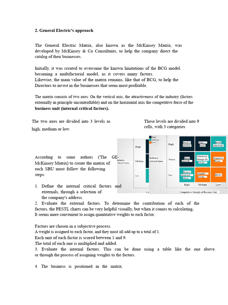 General Electric McKinsey Matrix | PDF