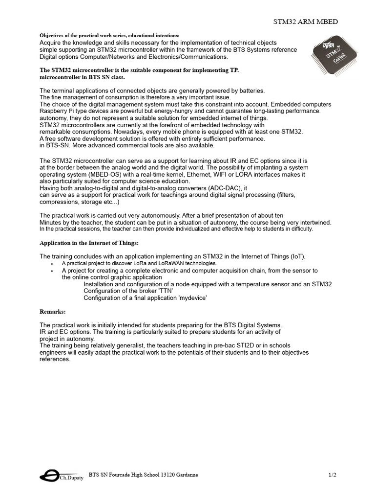 STM32 Microcontroller IoT Training Guide | PDF | Microcontroller ...
