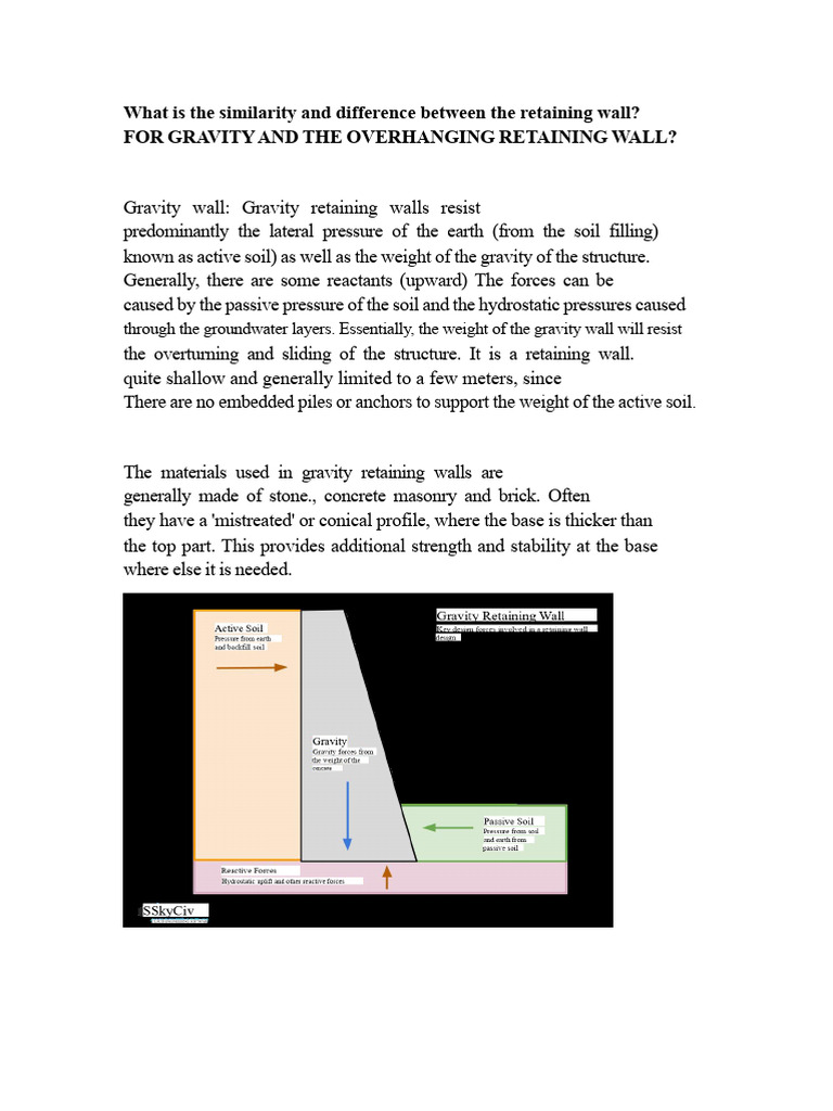 What Is The Similarity and Difference Between A Gravity Retaining Wall ...