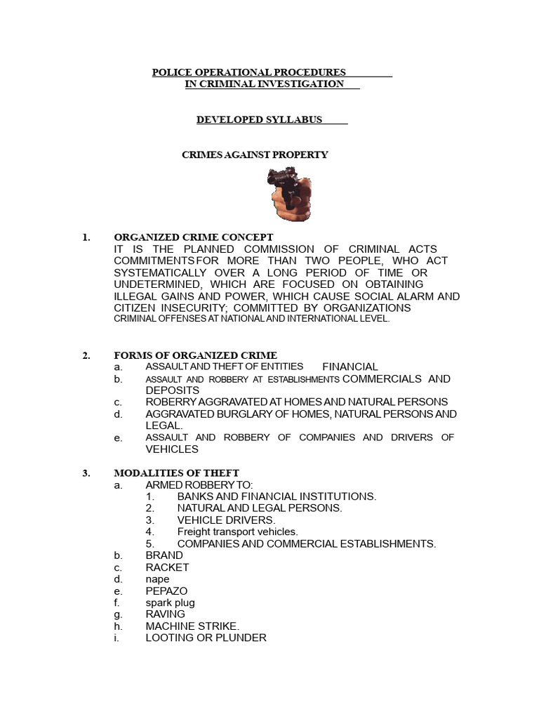 Police Operational Procedures in Criminal Investigation | PDF | Crimes ...