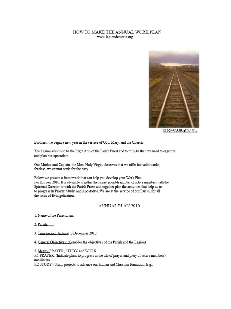 Annual Work Plan for Legionaries 2010 | PDF | Catechism | Mary, Mother ...