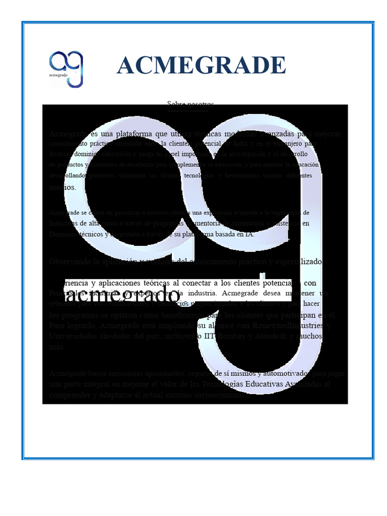 Acmegrade: Oportunidades en Educación AI | PDF | Marketing ...