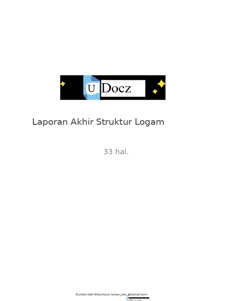 Laporan Akhir Struktur Logam 1 Dapat Diunduh | PDF