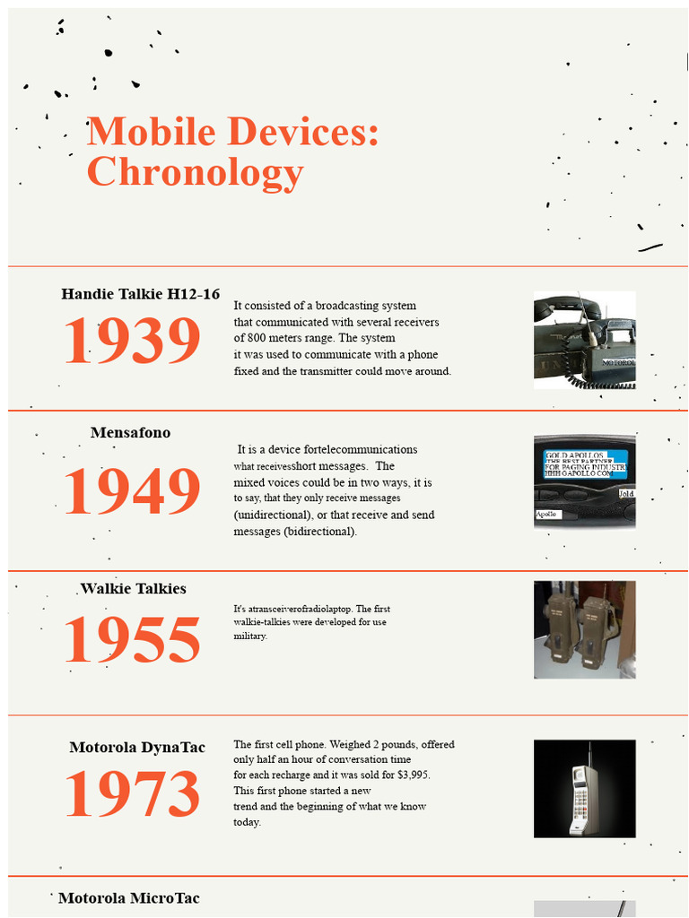 Chronology of Mobile Devices | PDF