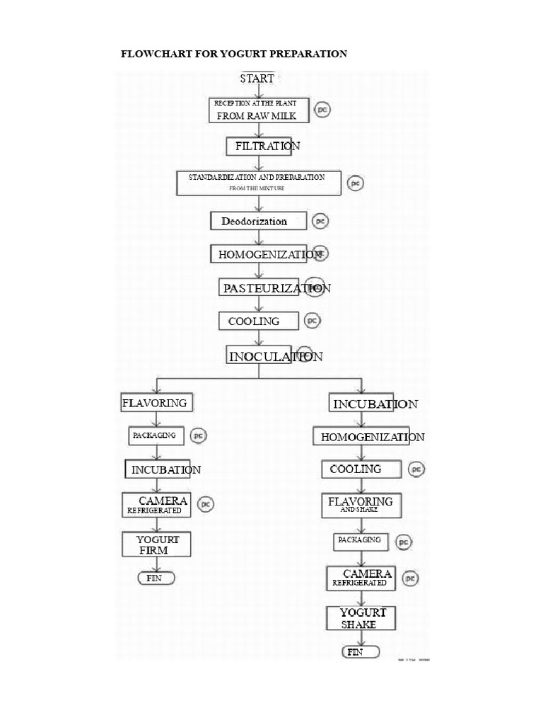 Yogurt Production Flowchart | PDF | Milk | Yogurt