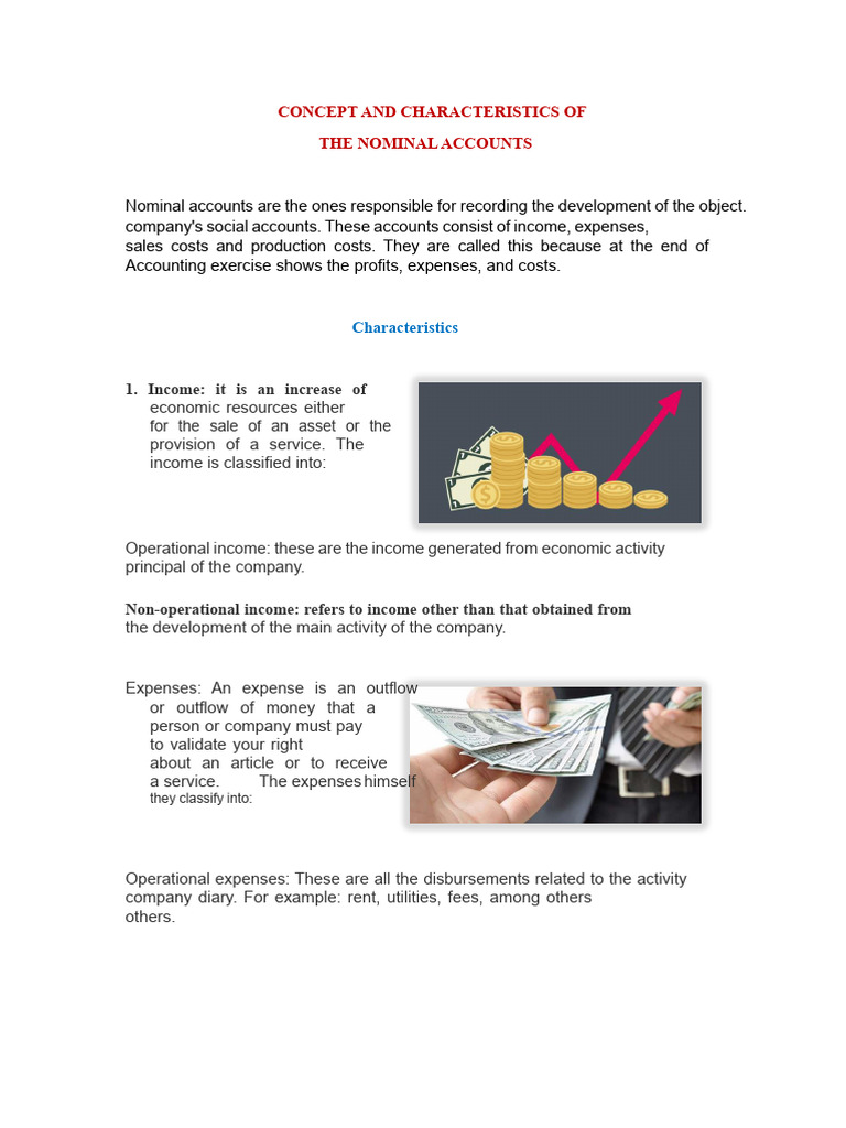Nominal Accounts: Income, Expenses, Costs | PDF | Expense | Income
