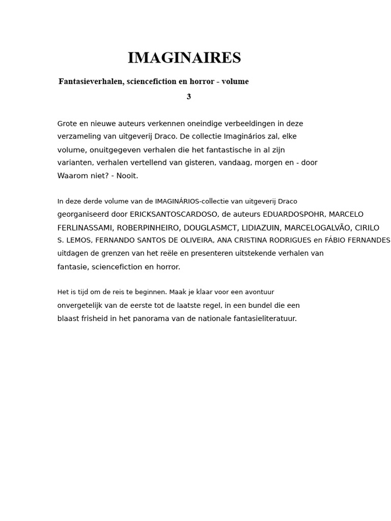 Release Imaginaires - verhalen van fantasie, sciencefiction en horror ...