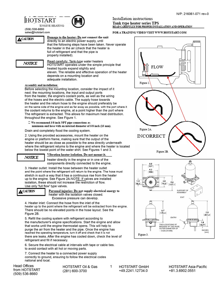 TPS Tank Heater Installation Guide | PDF | Thermostat | Mechanical ...