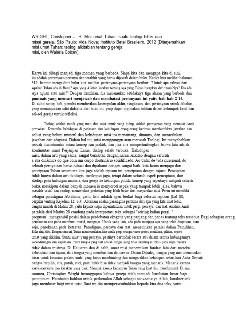 Ulasan - Misi Umat Tuhan | PDF