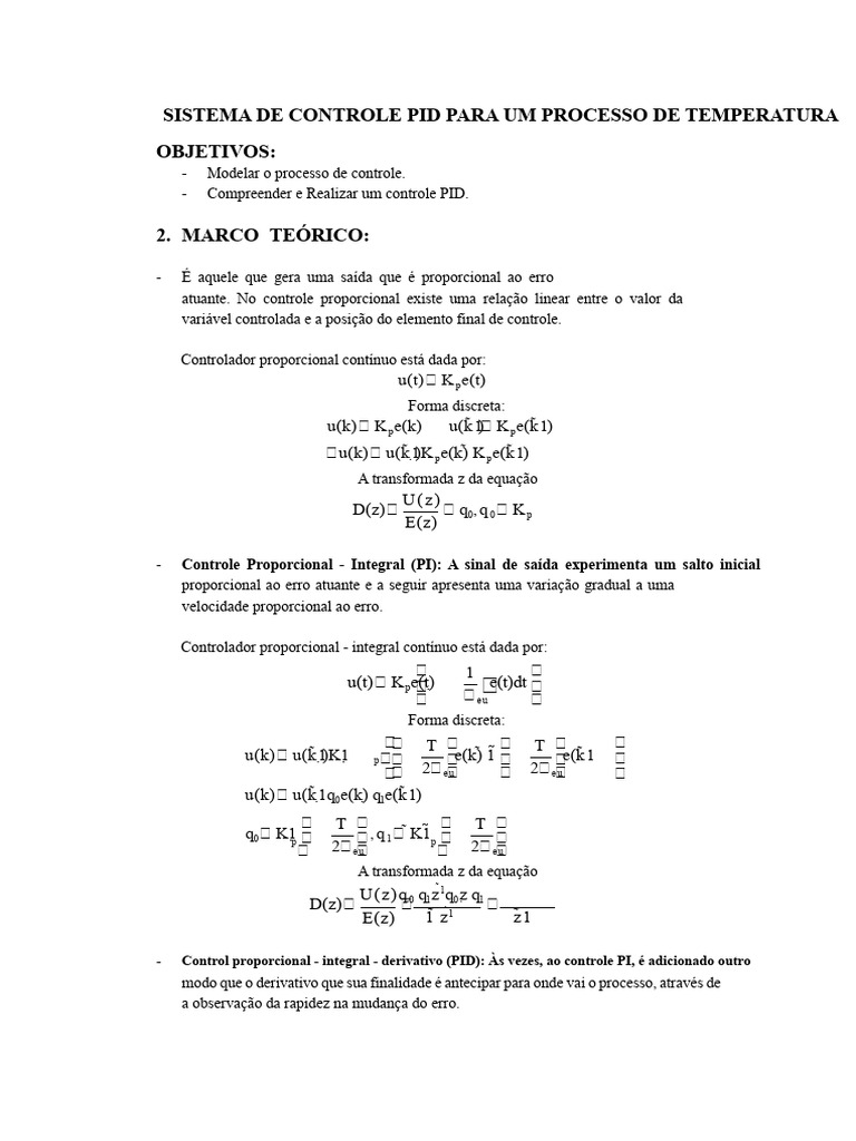 Sistema de Controle PID para Um Processo de Temperatura | PDF