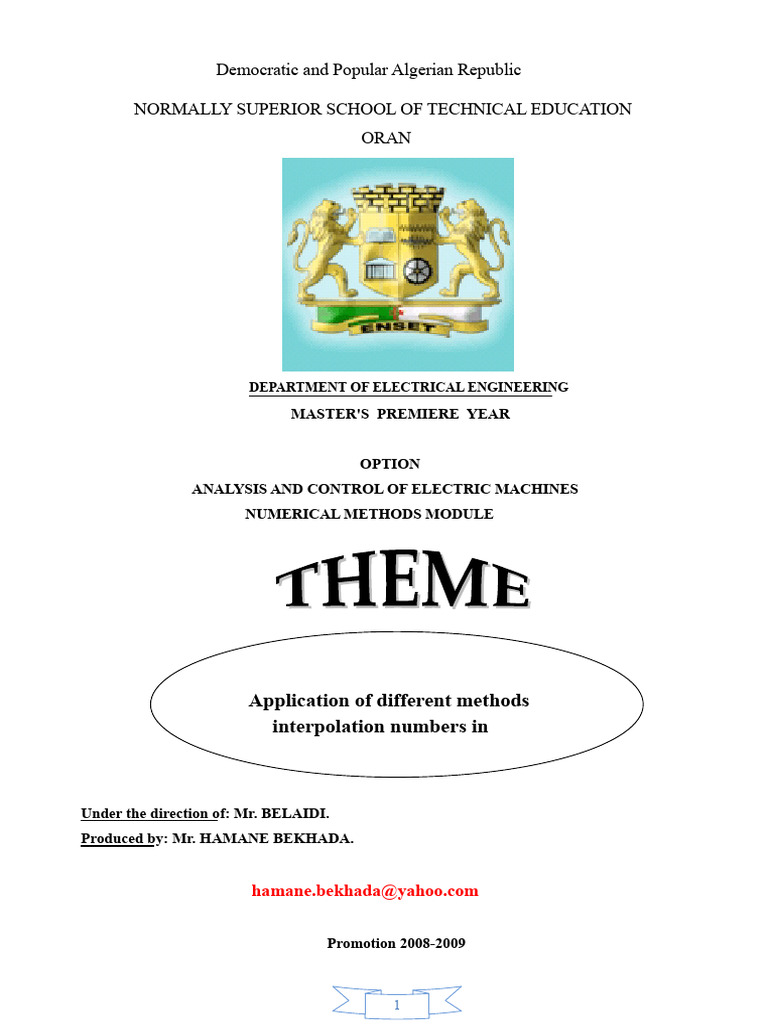 Application of Different Numerical Interpolation Methods in MATLAB ...