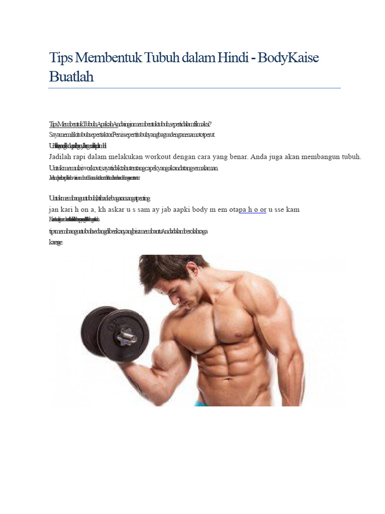 Tips Kebugaran untuk Bentuk Tubuh Ideal | PDF