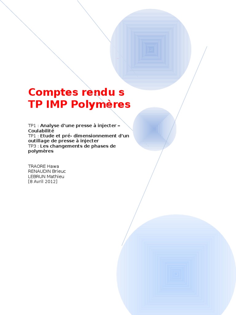Compte Rendu TP IMP | PDF | Polymère | Phase (thermodynamique)