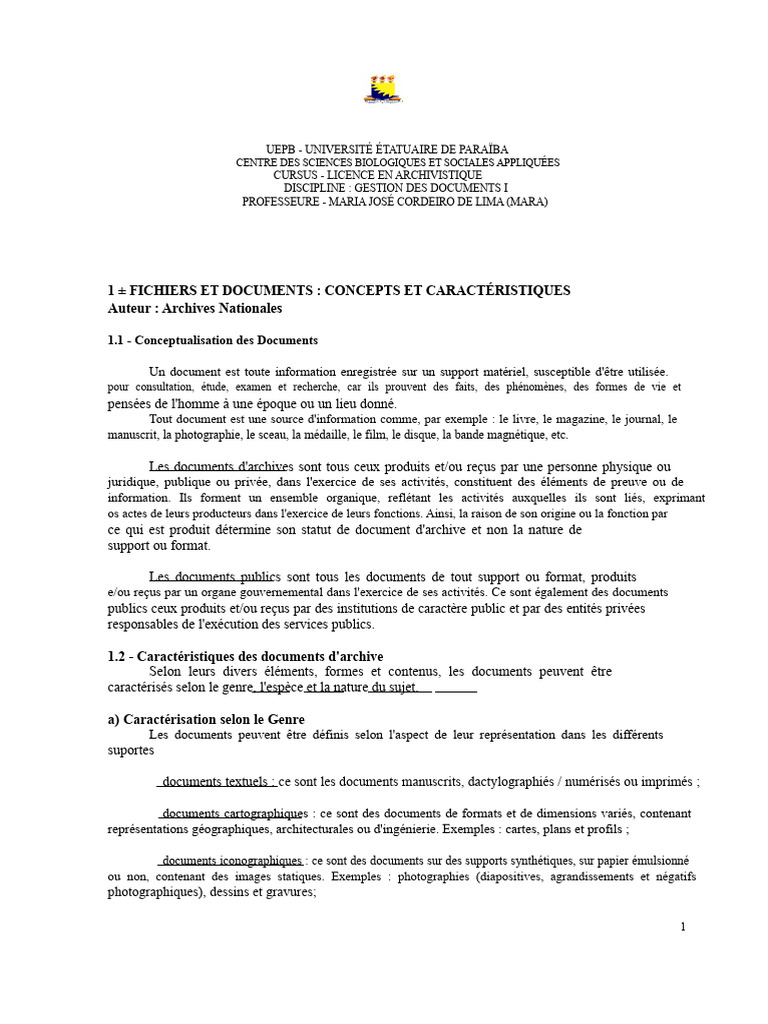 Gestion des documents : concepts clés | PDF | Archives | Document