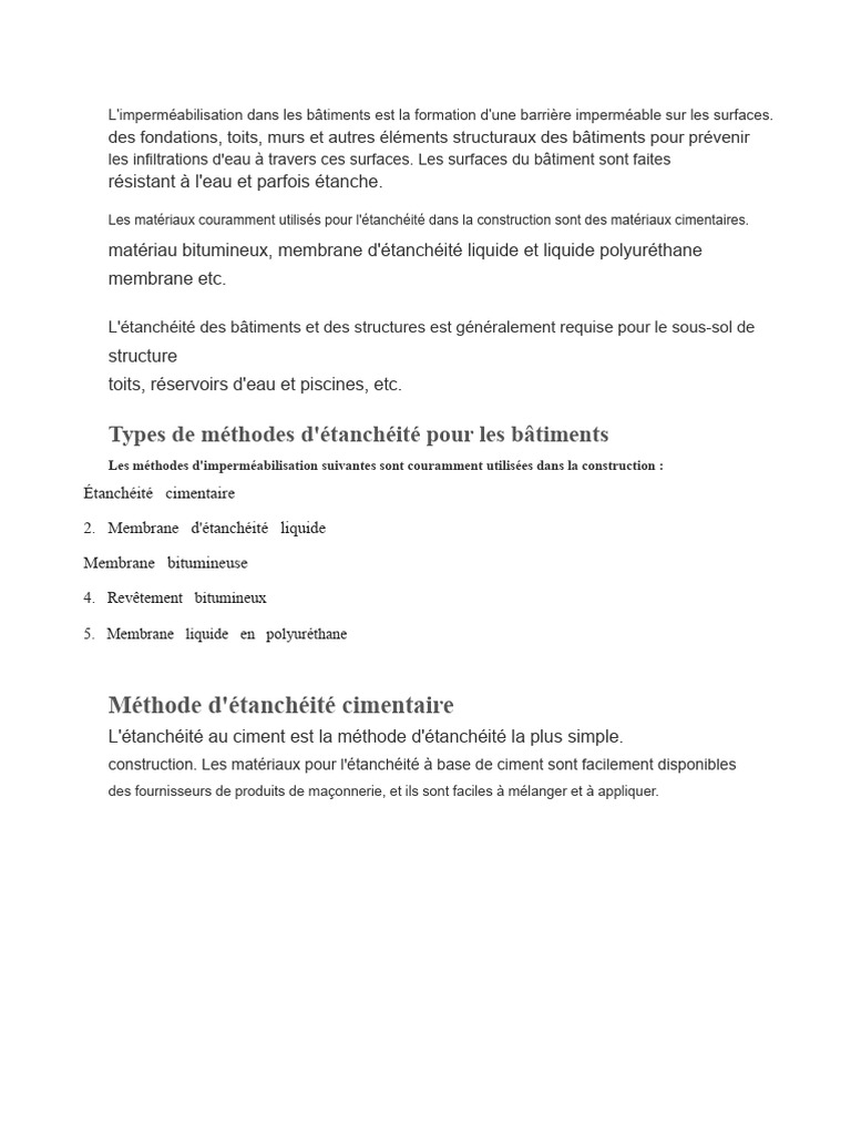 Méthodes d'imperméabilisation des bâtiments | PDF | Adhésion | Matériaux