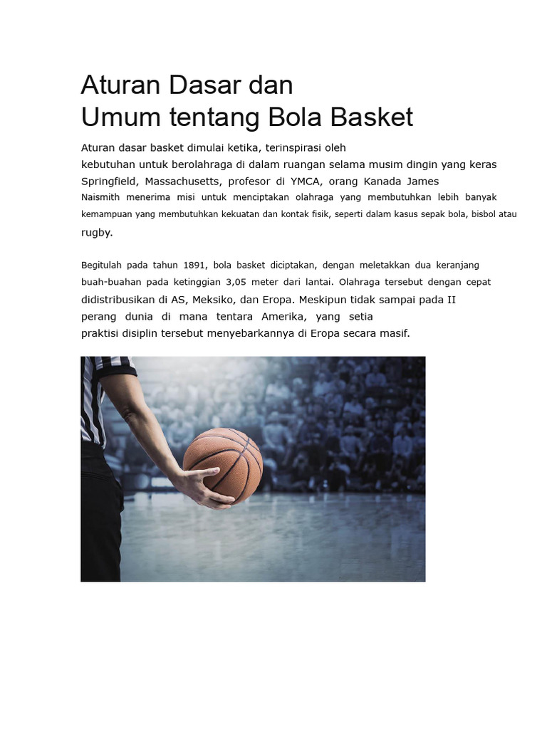 Aturan Bola Basket | PDF