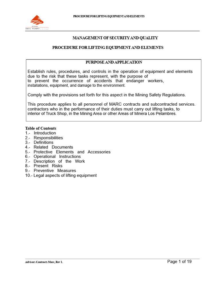 Lifting Equipment Safety Procedures | PDF | Crane (Machine) | Forklift