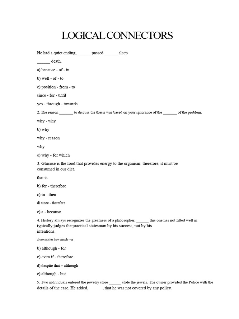 Exercises on Logical Connectors | PDF