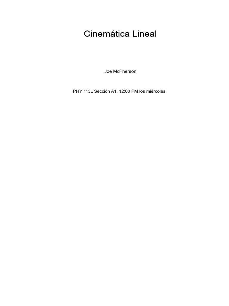 Informe de Laboratorio PHY 113 1 | PDF | Aceleración | Velocidad