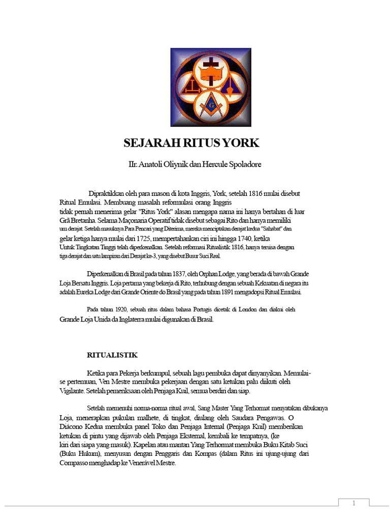 Sejarah dan Ritual Ritus York | PDF