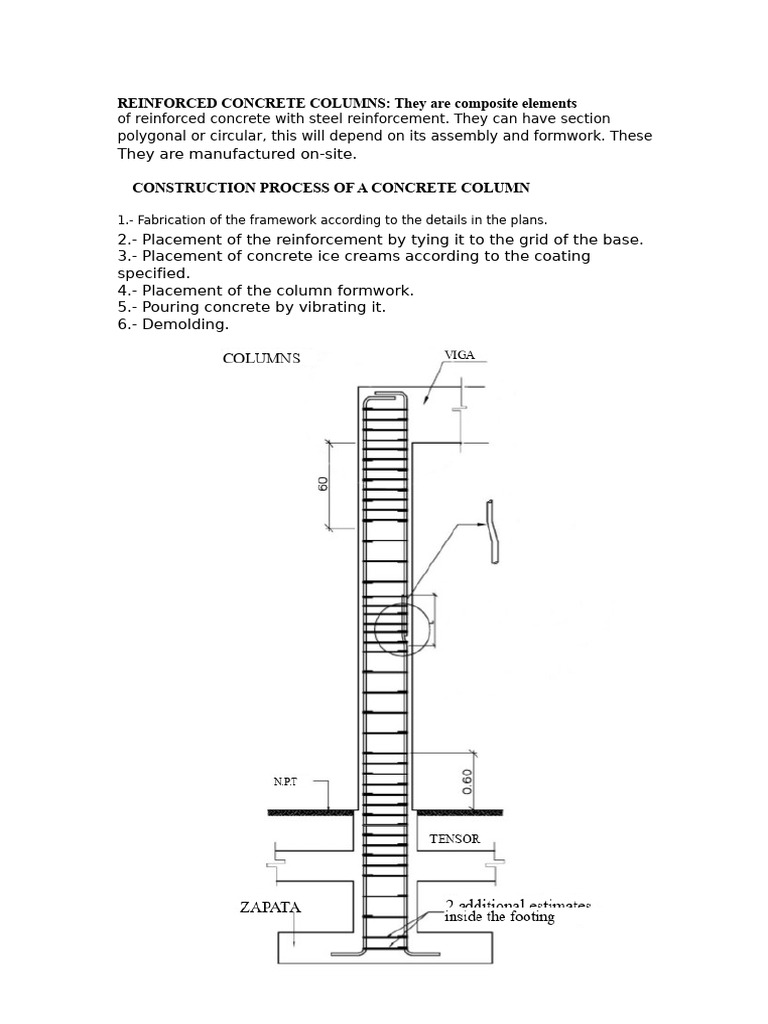 Concrete Column Construction Guide | PDF | Bending | Concrete
