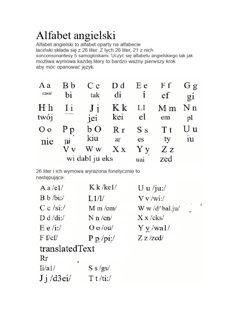 Alfabet angielski | PDF