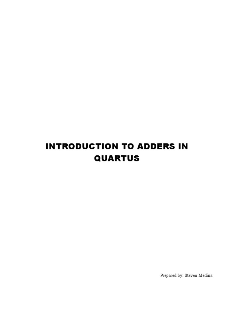 Quartus Full Adder Guide | PDF | Hardware Description Language | Vhdl