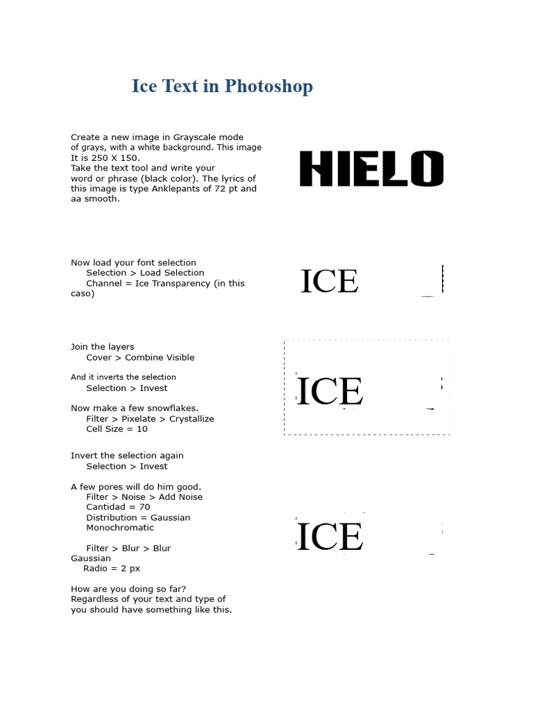 013 Ice Text in Photoshop | PDF