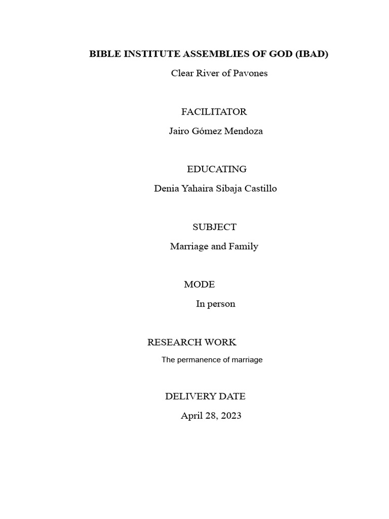 The Permanence of Marriage Explained | PDF | Marriage | Love