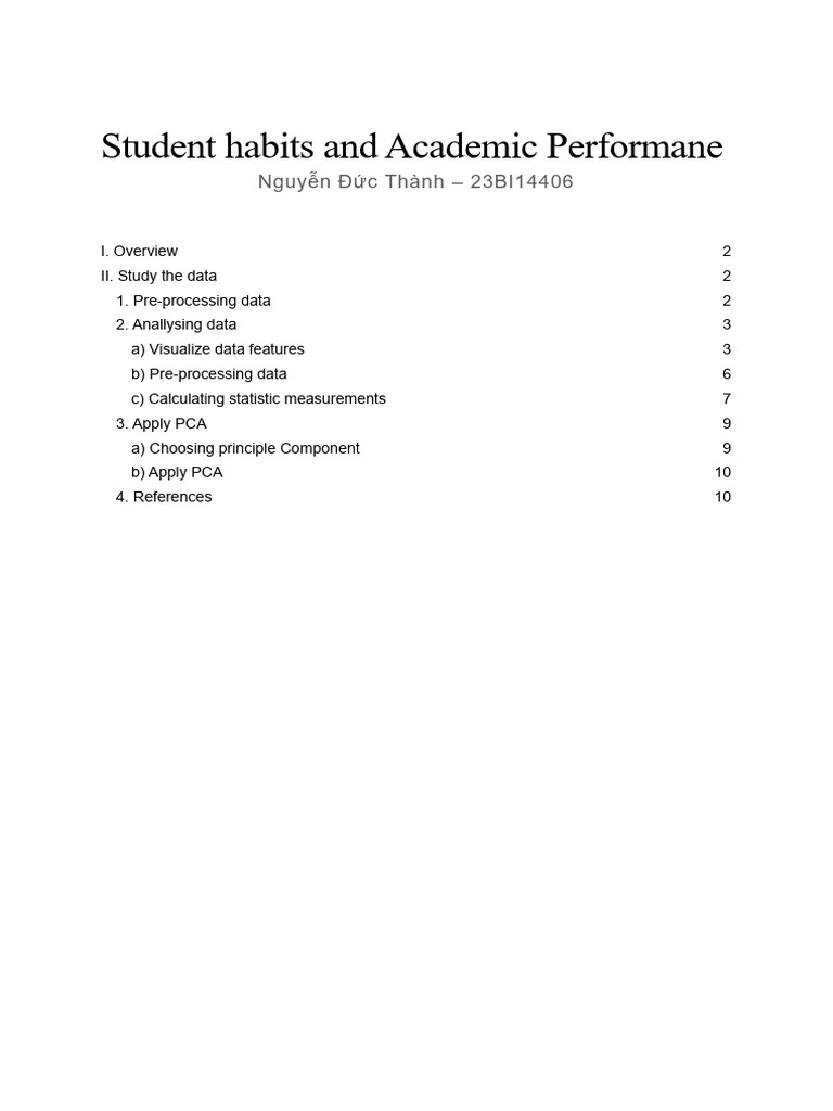 Student Habits and Academic Performane | PDF | Principal Component ...