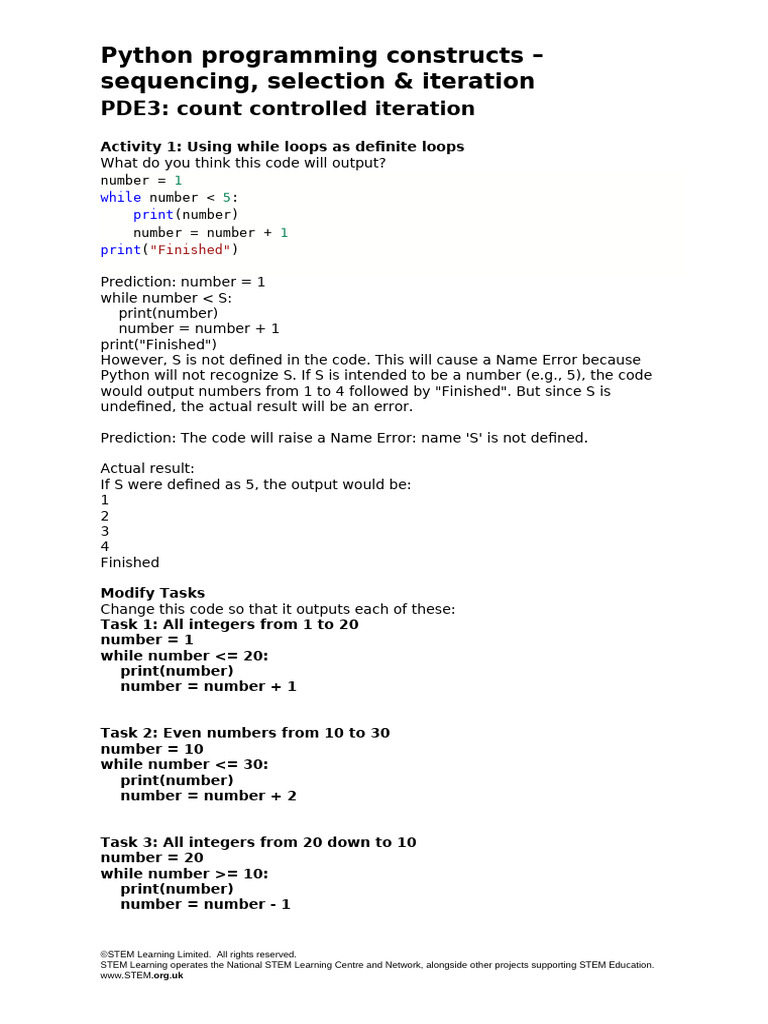 Worksheet3 Iteration 1 | PDF | Computing | Control Flow