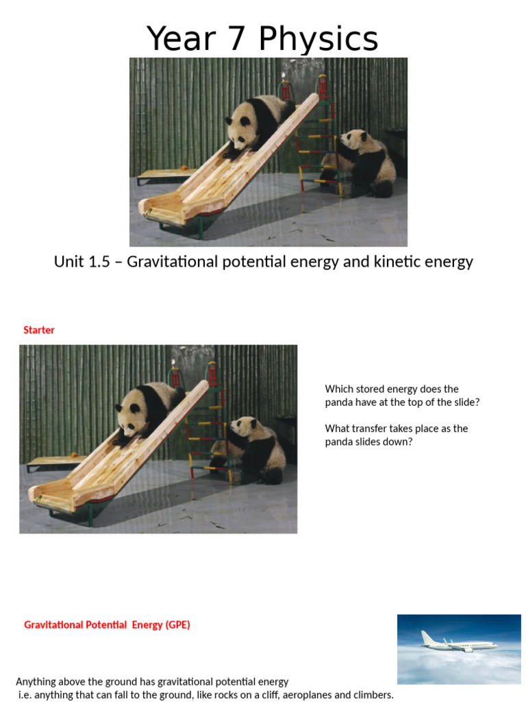 Year 7 Physics (1.5 - Gravitational Potential Energy and Kinetic Energy ...