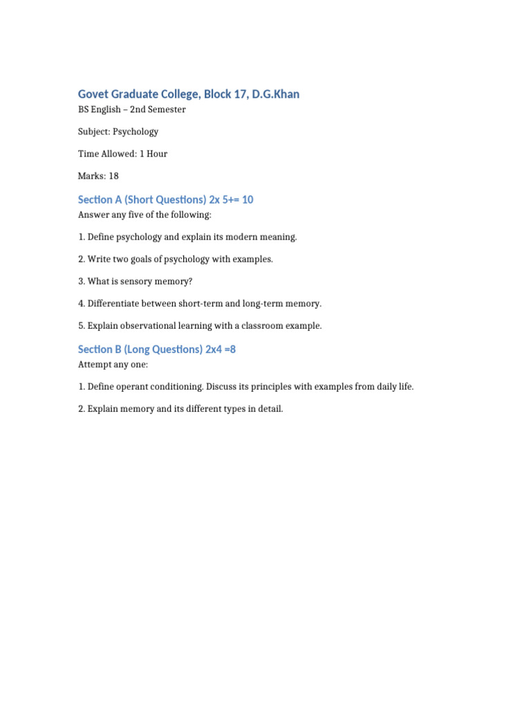 BS English 2nd Semester 23 SEP | PDF