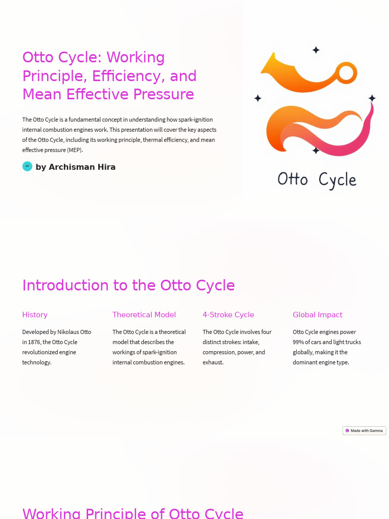 Otto Cycle: Working Principle Explained | PDF | Internal Combustion ...