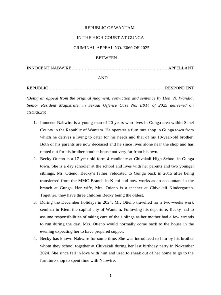 Appeal in Sexual Offense Case E069 | PDF | Trials | Sentence (Law)