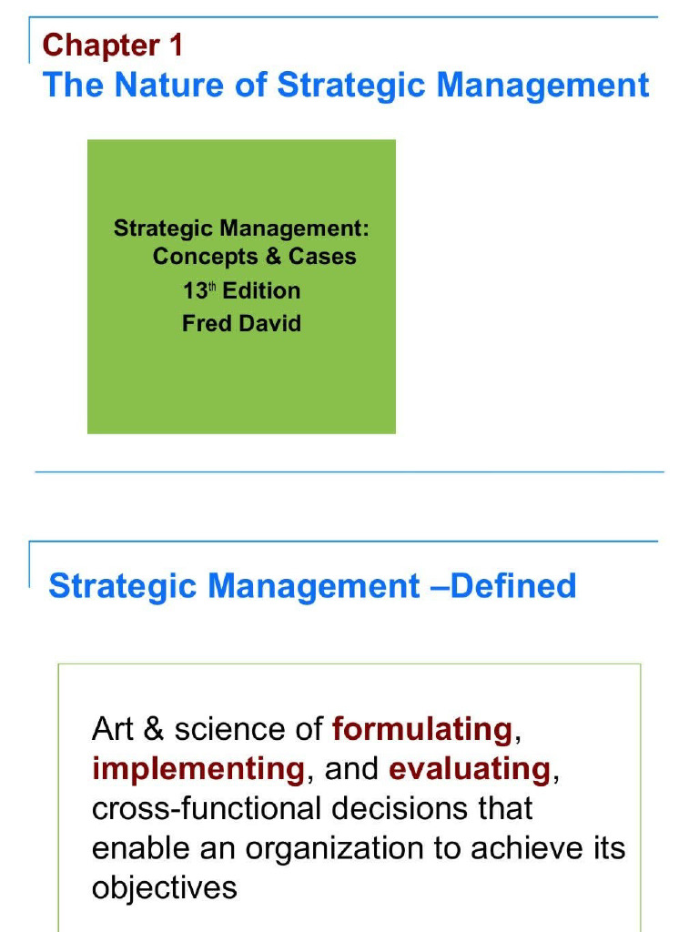 Strategic Management - Chapter 1 | PDF