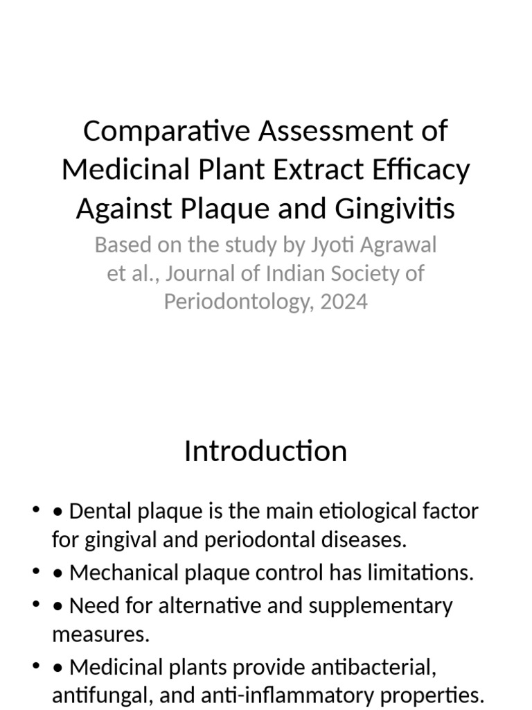 Medicinal Plant Extracts Plaque Gingivitis | PDF