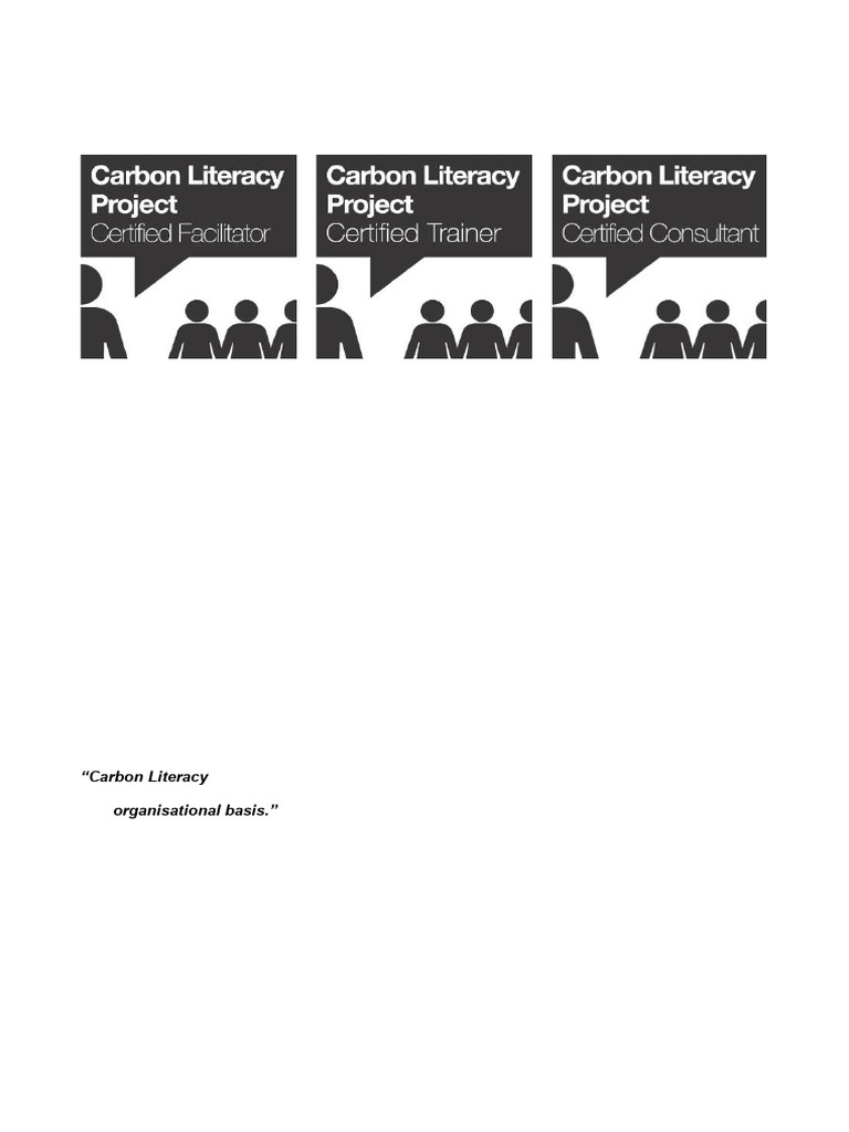 Carbon Literacy Trainer Certification Guide | PDF