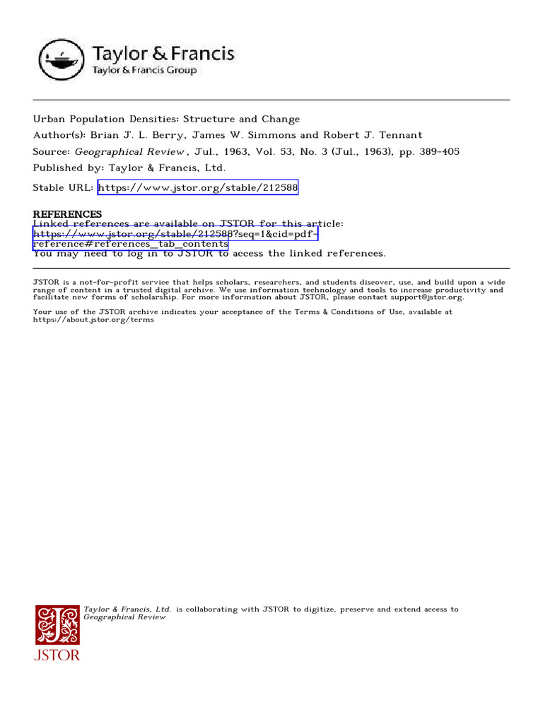 Urban Population Density Analysis | PDF | Science