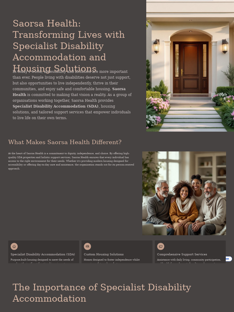 Saorsa Health - Specialist Disability Accommodation | PDF ...