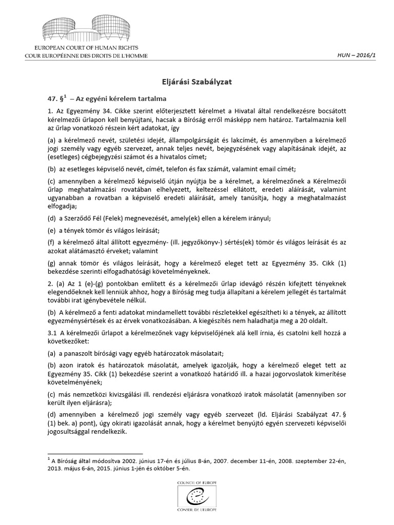 Rule 47 HUN | PDF