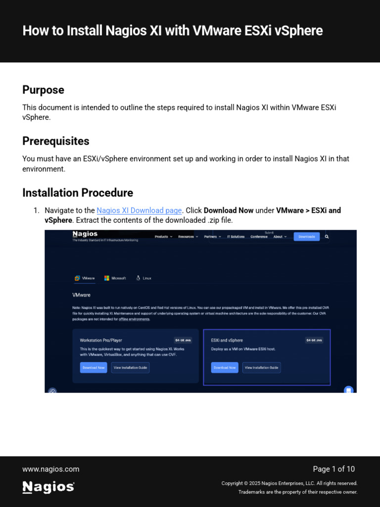 Installing Nagios XI With VMware ESX VSphere | PDF | Software | Computing